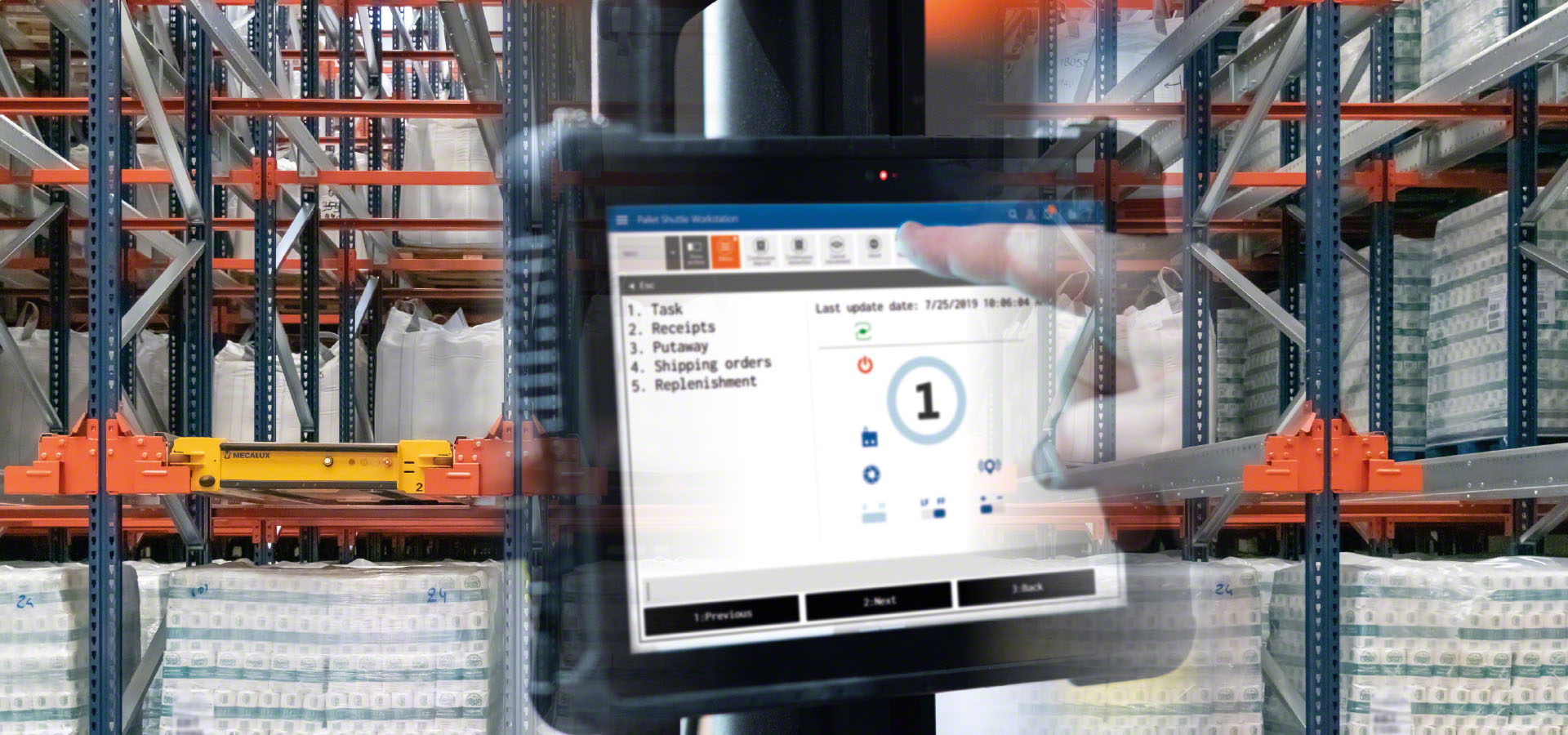 Intégration du WMS au Pallet Shuttle - Mecalux.cm